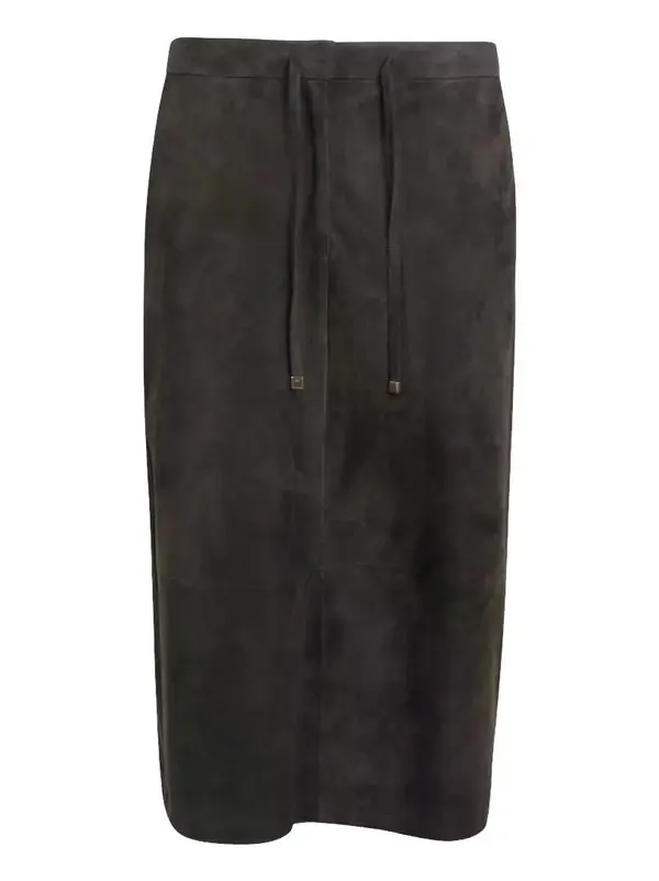 Max Mara Suede Drawstring-waist Skirt - Grey