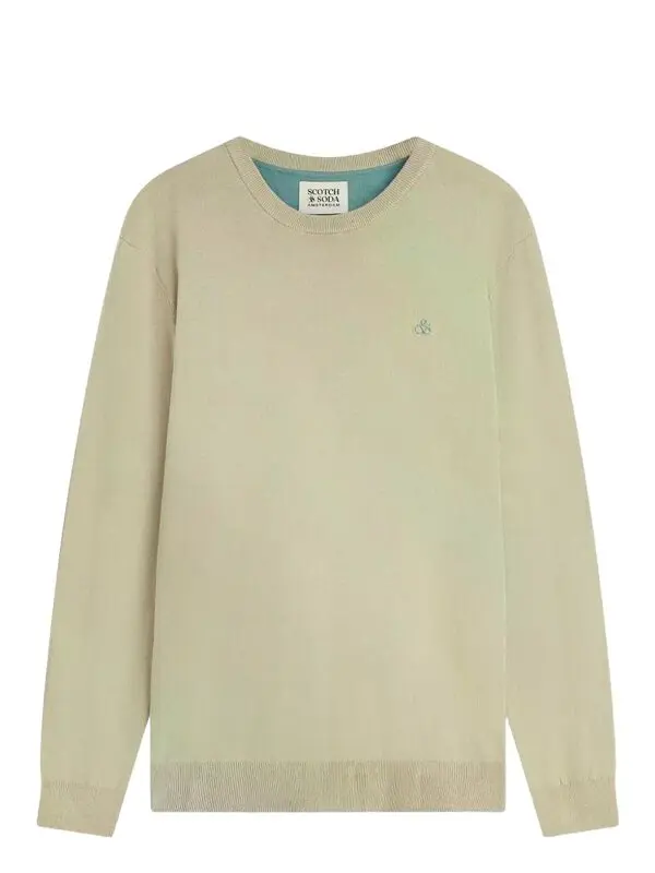 Scotch & Soda Logo-embroidered Crew-neck Sweater - Neutrals