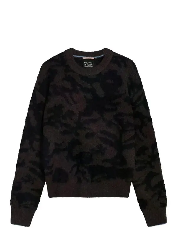 Scotch & Soda Abstract-pattern Brushed Sweater - Brown