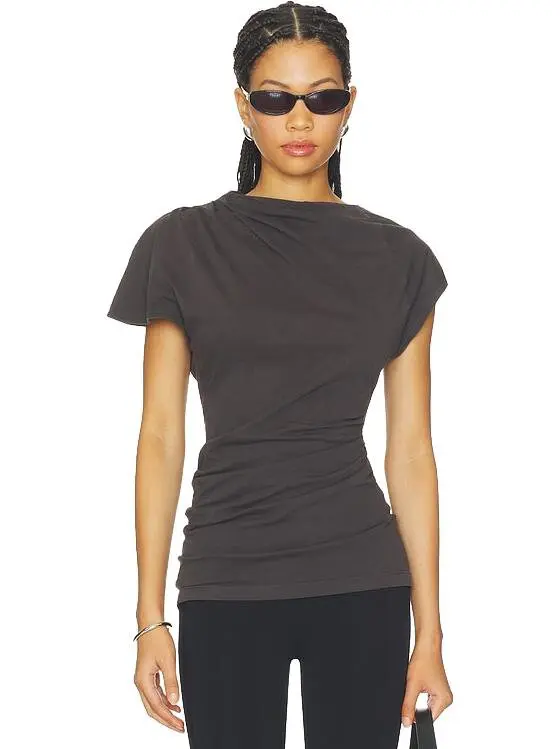AGOLDE Beckly Tee In Brown - Forge