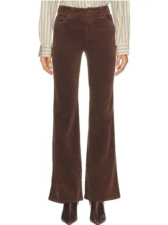 Paige Sofia Flare Corduroy Pant In Brown - Hickory