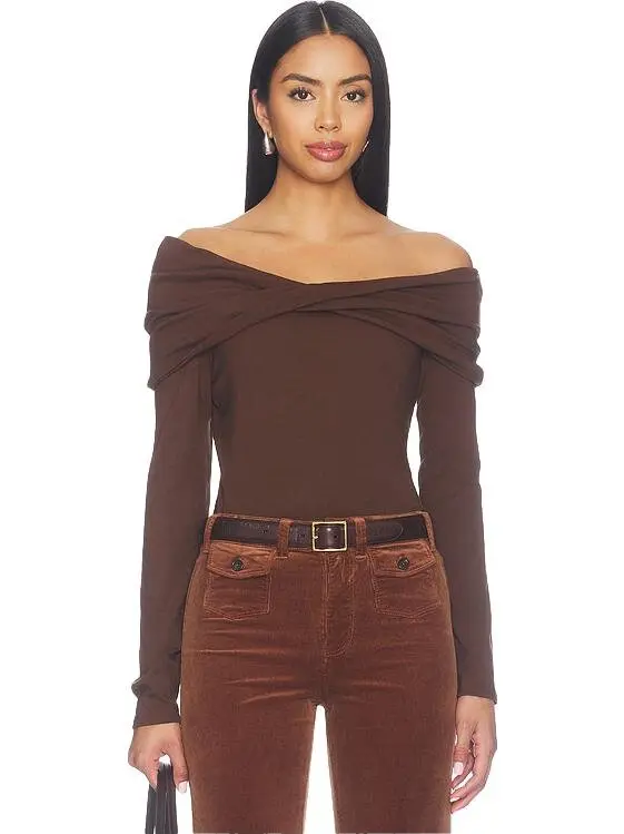Paige Aaliyah Top In Brown - Hickory