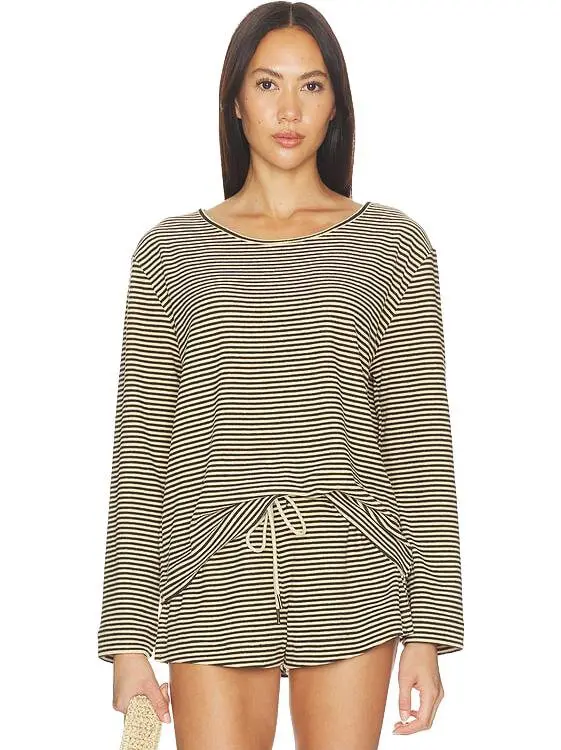 The Upside Santos Rio Long Sleeve Top In Green - Stripe