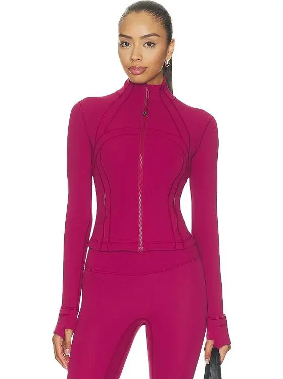 Lululemon Define Cropped Jacket Nulu In Red - Raspberry Rave