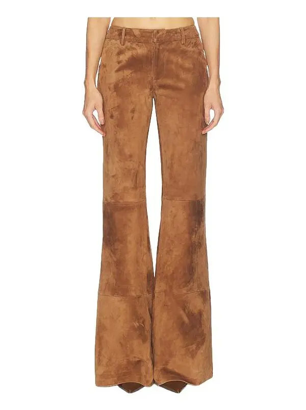 SAU LEE Gael Suede Pant - Brown