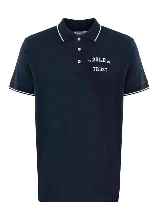IN GOLD WE TRUST PARIS Boris Logo-embroidered Polo Shirt - Blue