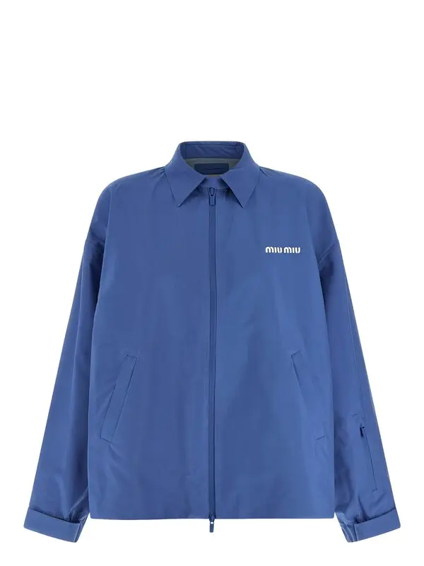 Miu Miu Tech Canvas Windbreaker - Blue