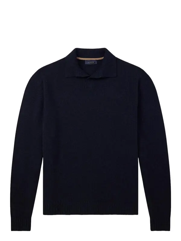 Sease Cashmere Wool-blend Polo Sweater - Blue