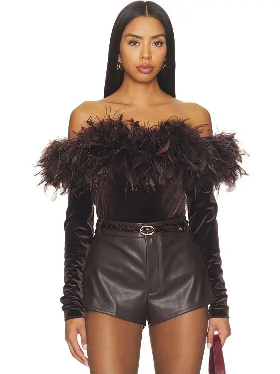 Amanda Uprichard Ella Top In Brown - Cocoa