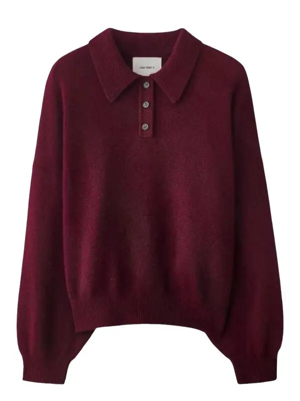LISA YANG Etta Buttoned Polo Shirt - Red