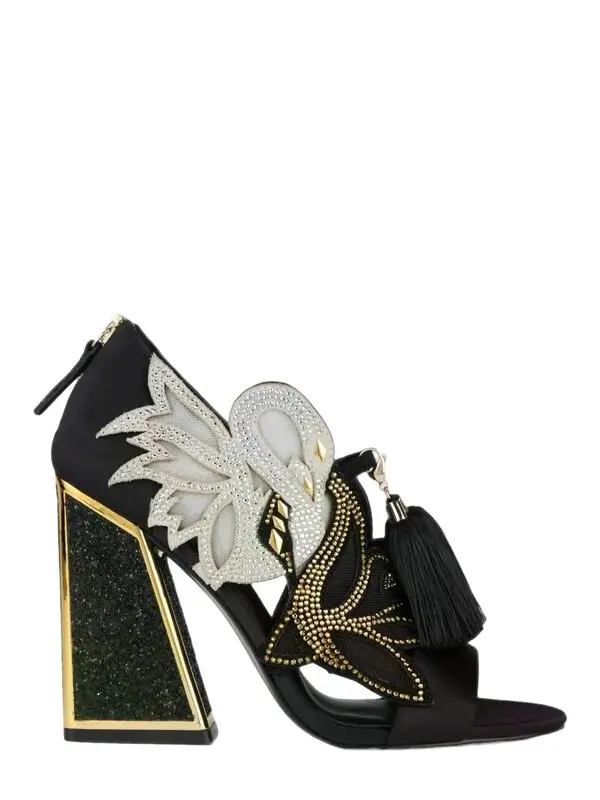 KAT MACONIE Aya Anch Crystal-embellished Sandals - Black