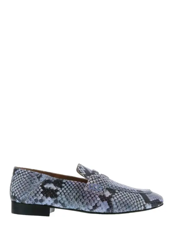 TORAL SHOES Diamant Lux Snake-effect Calf Leather Loafers - Blue