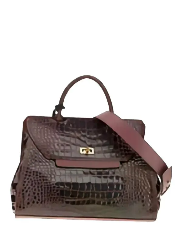 VISONA` Ornella Crocodile-effect Tote Bag - Red
