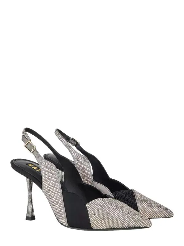 KAT MACONIE Crystal-embellished Slingback Pumps - Silver