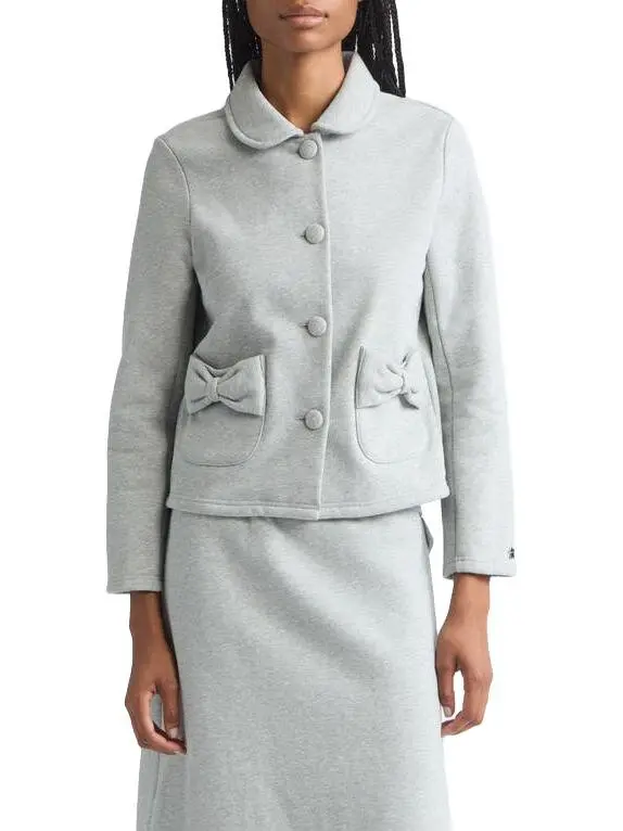 Sandy Liang Knoll Bow Detail Jacket - Grey