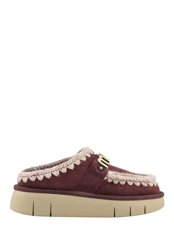 Mou Bounce Logo Lettering Clogs - Cabernet