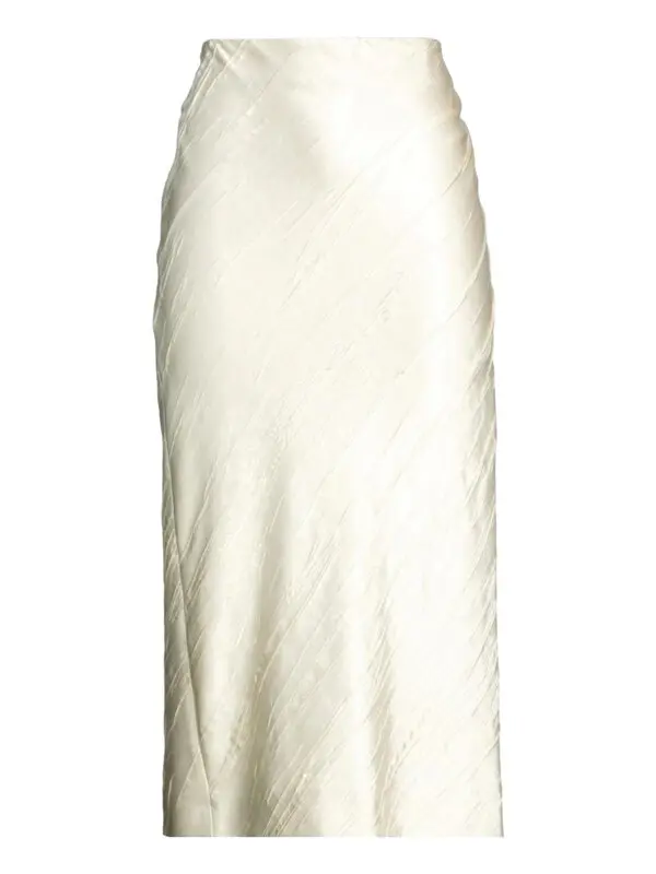 Sportmax Minimalist Satin Midi Skirt - Camel