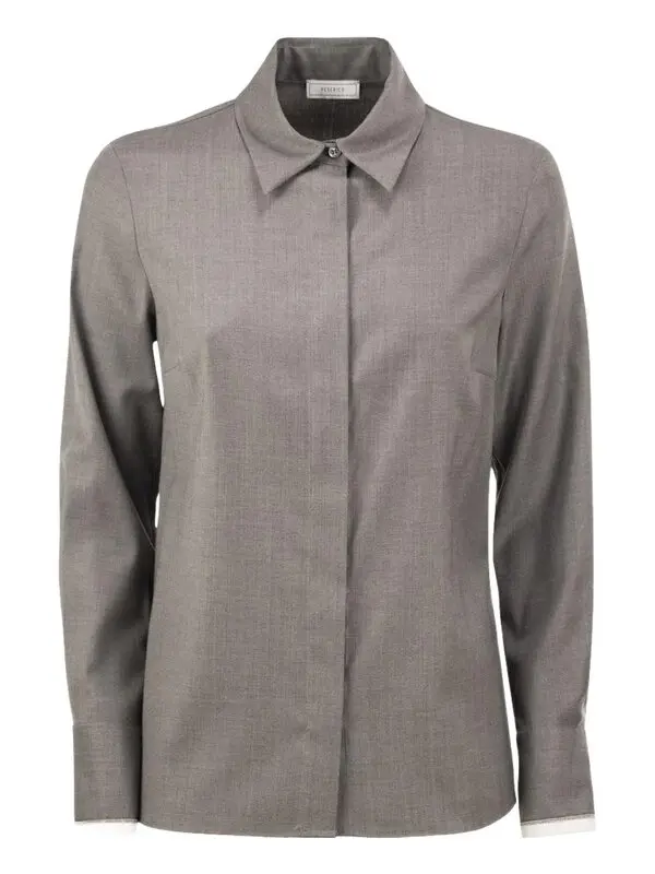 Peserico Long-sleeved Shirt - Grey