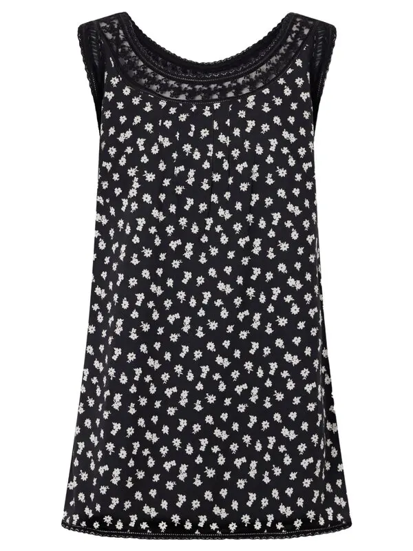 Posse Danielle Floral-print Lace-trimmed Cotton Mini Dress - No