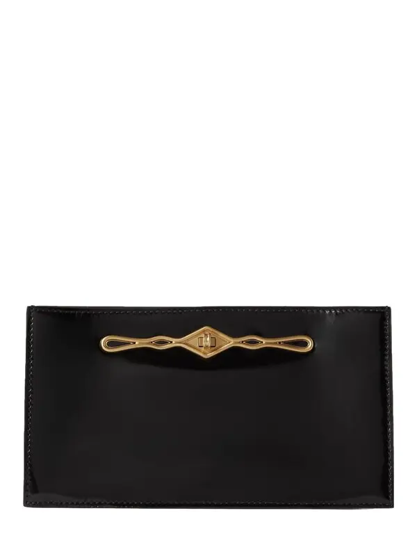 METIER Embellished Glossed-leather Clutch - No