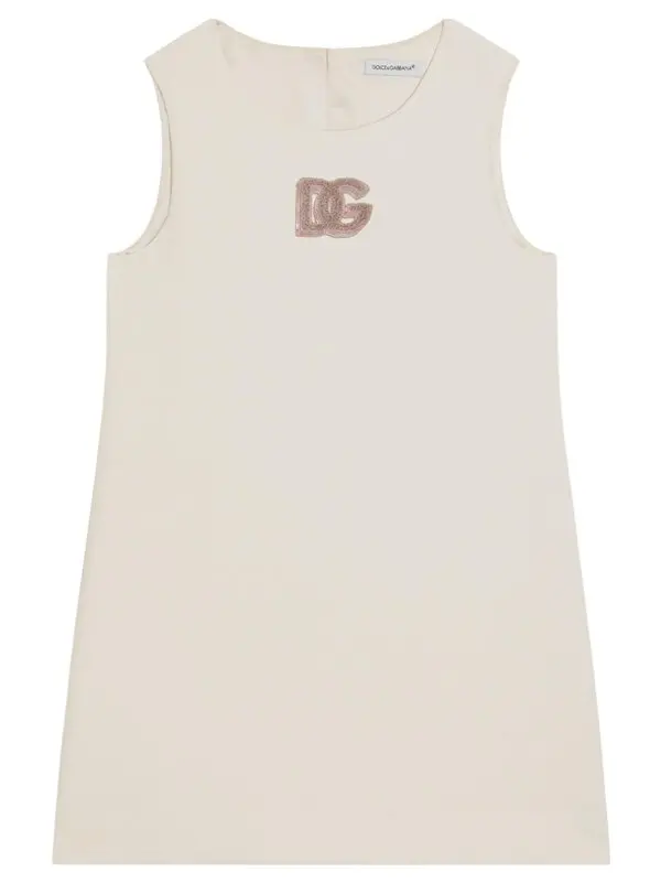 Dolce & Gabbana Logo-embroidered Sleeveless Dress - Pink
