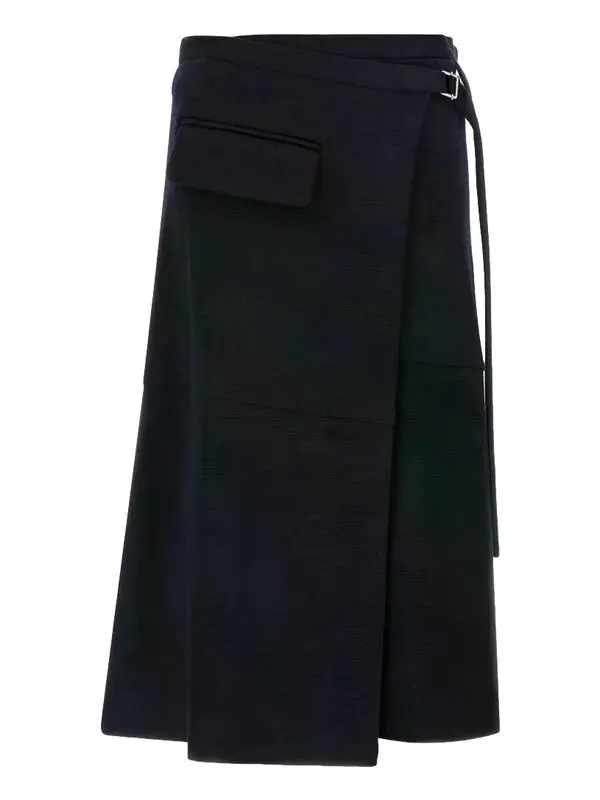 TELA Beatrix Asymmetrical Belted Midi Skirt - Blue
