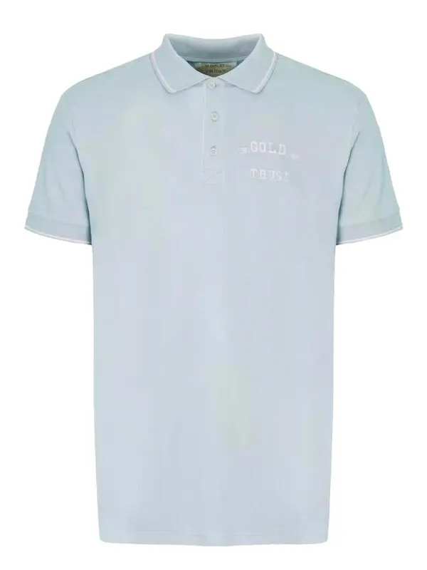 IN GOLD WE TRUST PARIS Boris Logo-embroidered Polo Shirt - Blue