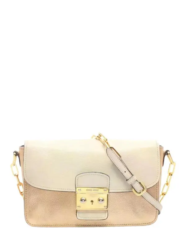 Miu Miu 2010-2026 Leather Sound Lock Crossbody Bag - Neutrals