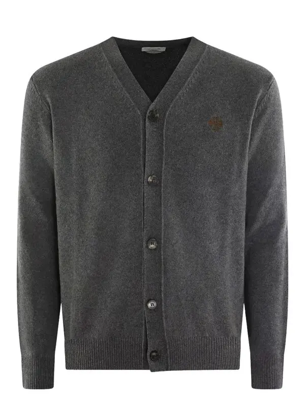 JACOB COHЁN Logo-embroidered V-neck Cardigan - Grey