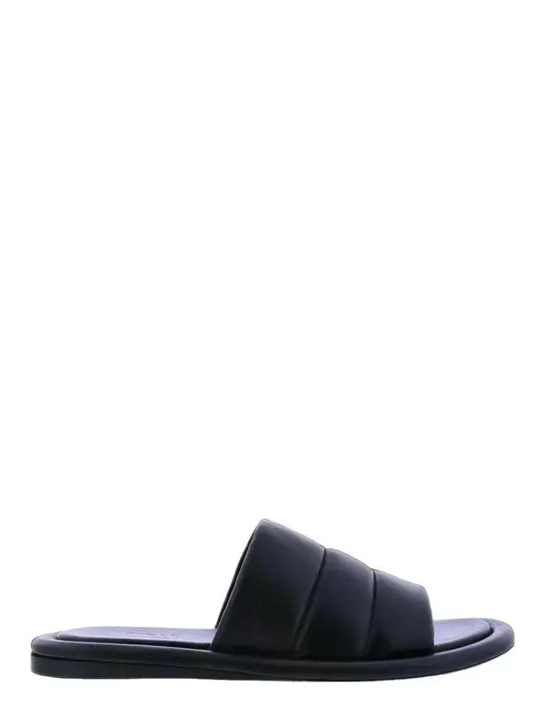 TORAL SHOES Padded Leather Slides - Black