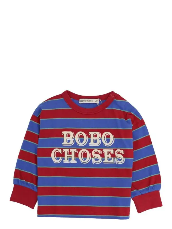 BOBO CHOSES Embossed Stripes T Shirt - Multicolour