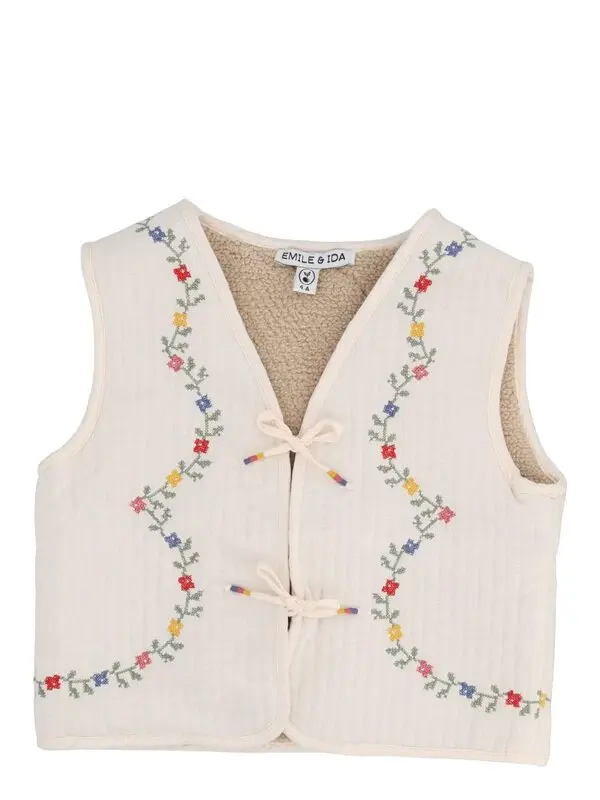 EMILE & IDA Veste Ss Manche Point De Croix - Beige