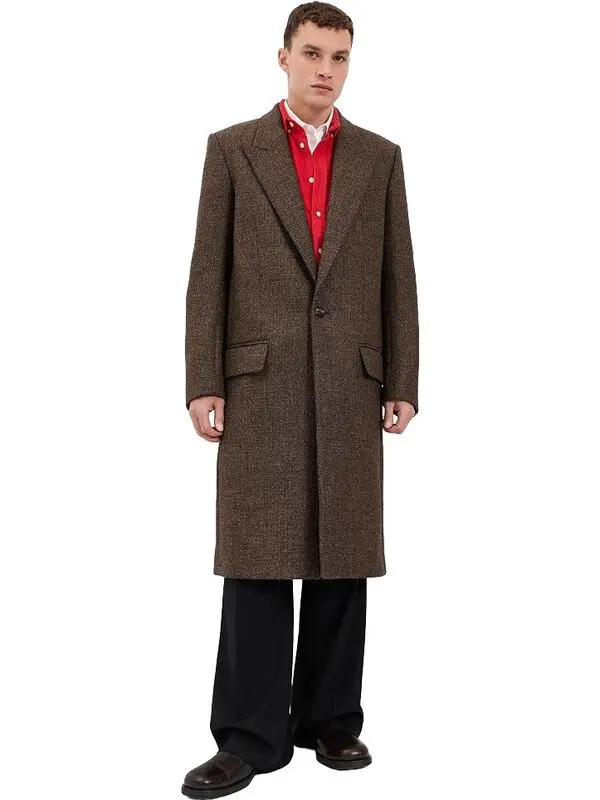 Acne Studios Ojammy Blurry Check Wool Coat - Brown