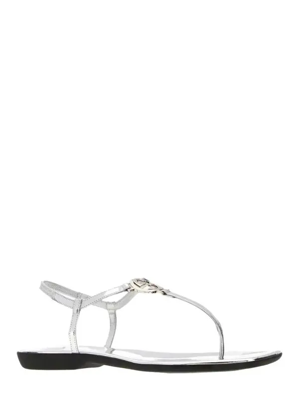 Gucci Thong Sandals With Interlocking G - Silver