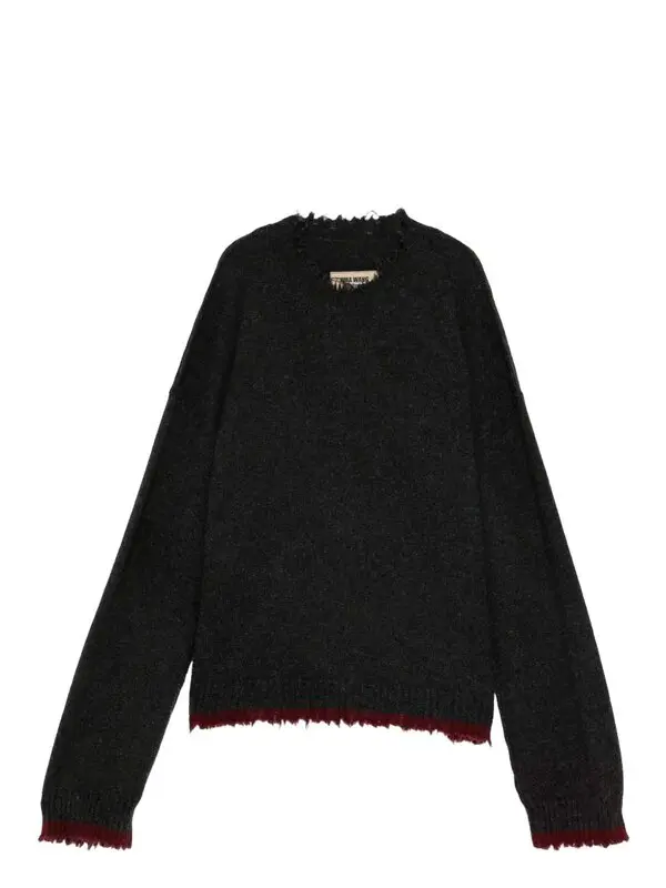 UMA WANG Distressed Slong-sleeve Sweater - Grey