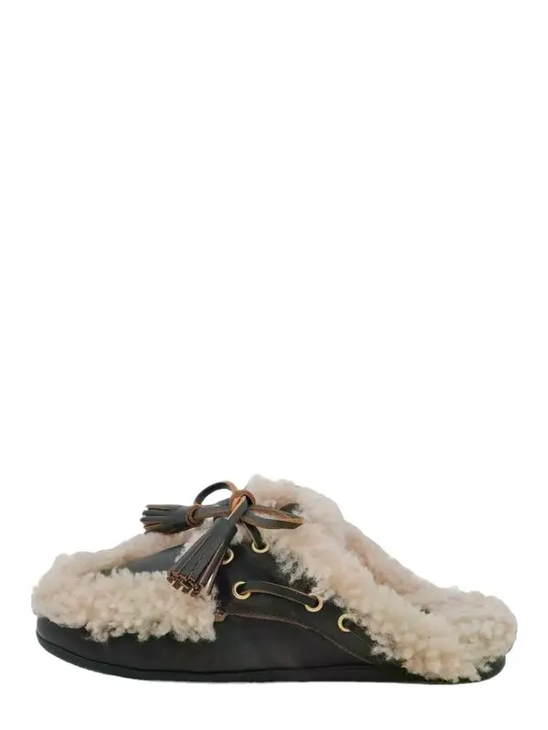 TORAL SHOES Tl Killian Tassel-detail Flat Mules - Brown