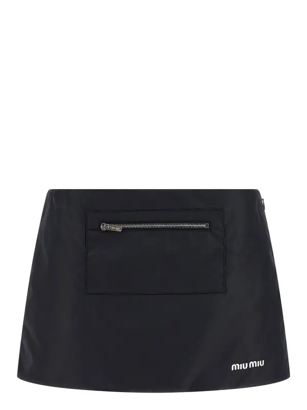 Miu Miu Nylon And Fleece Skirt - Blue