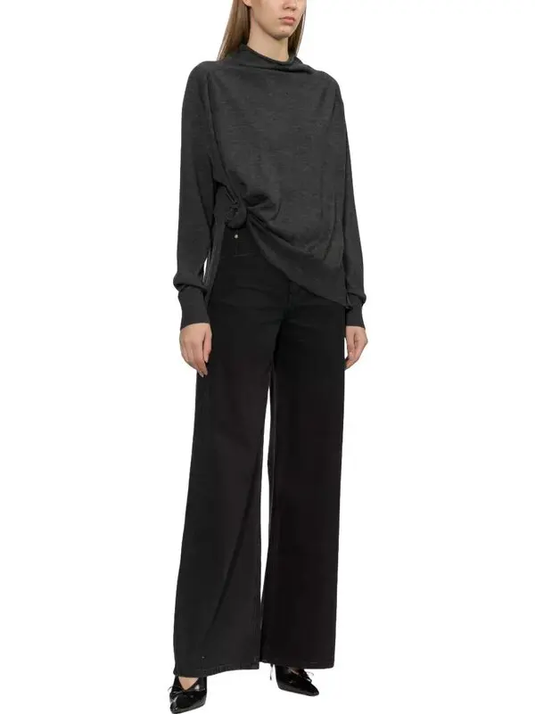 Magda Butrym Knotted Turtleneck Sweater - Grey