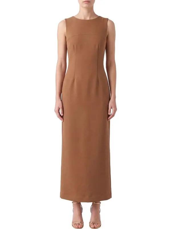 Max Mara Off-the-shoulder Sheath Long Dress In Jersey - Hazel