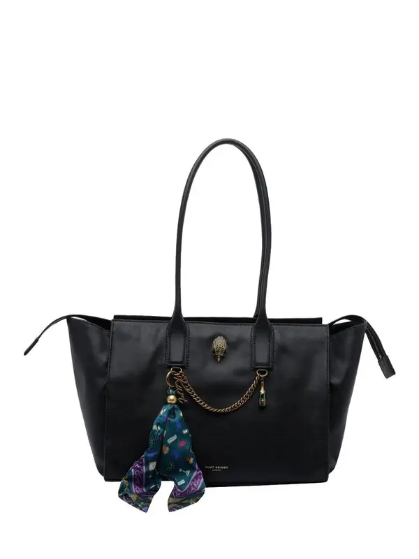 Kurt Geiger Sloane Shoulder Bag In Leather With Logo And Rhinestones - Black