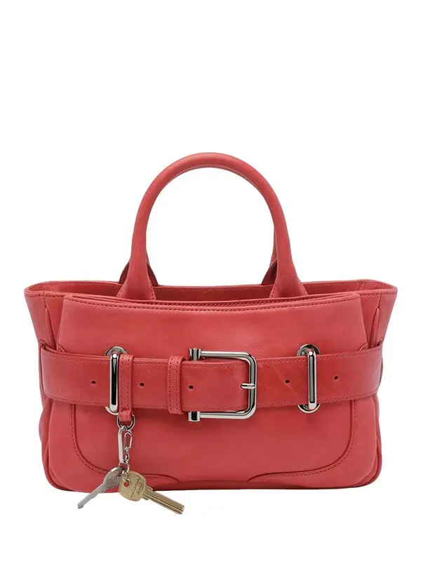 OSOI Brocle Smooth Leather Handbag With Buckle Detail And Removable Strap - Red