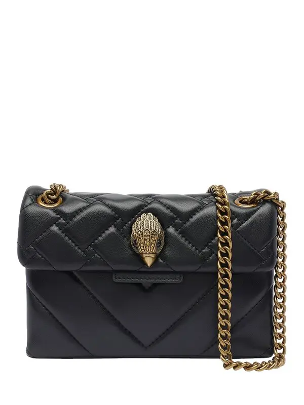 Kurt Geiger Kensington Matelassé Leather Mini Bag With Flap - Black