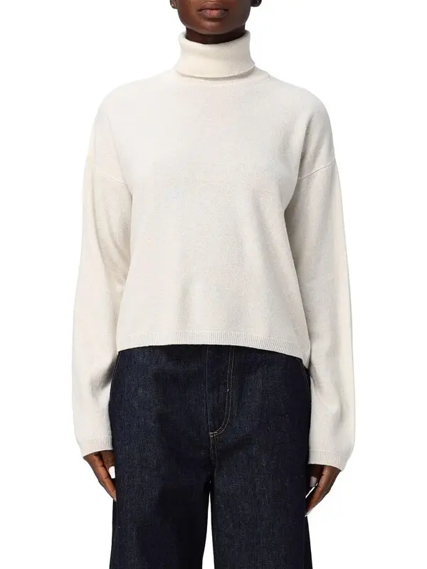 Woolrich Turtleneck Jumper In A Wool And Cashmere Blend With Dropped Shoulders - Ivory