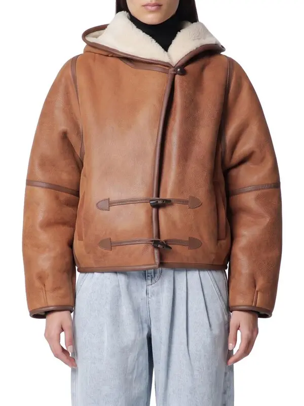 Isabel Marant Étoile Amiel Short Shearling Coat With Toggle Fastening - Brown