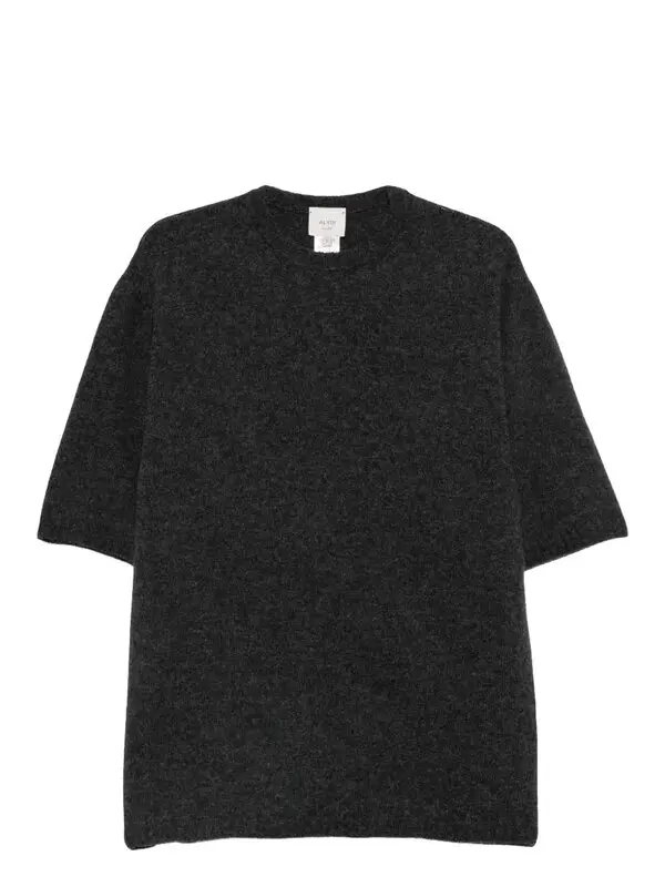 ALYSI Short-sleeve Sweater - Grey