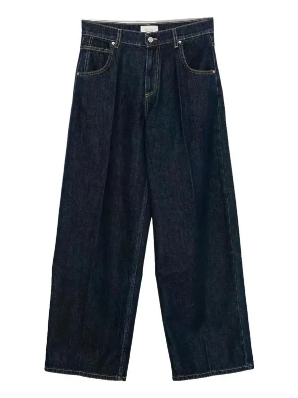 VICOLO Pressed-crease Wide-leg Jeans - Blue