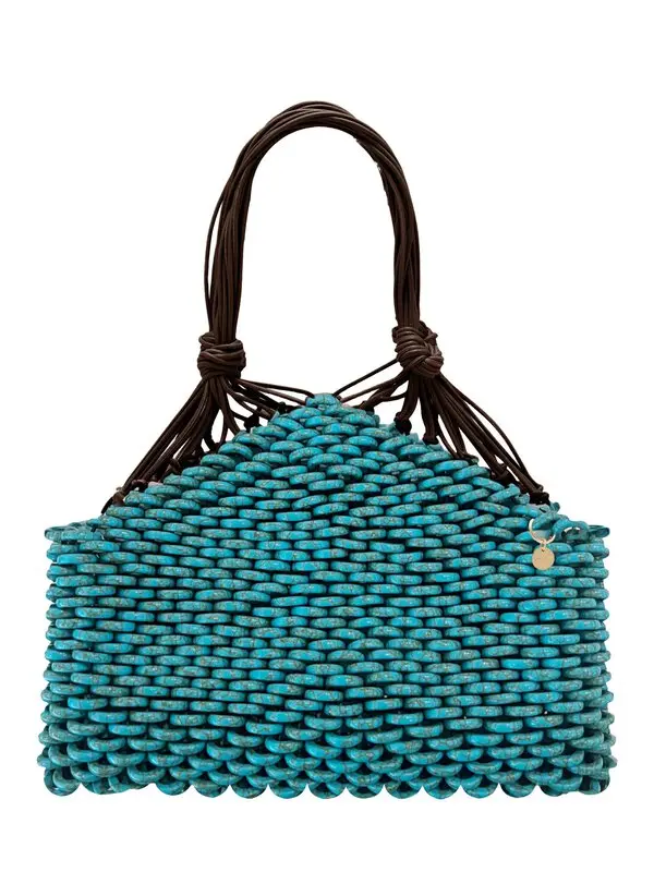 Cult Gaia Elara Top Handle Bag - Blue