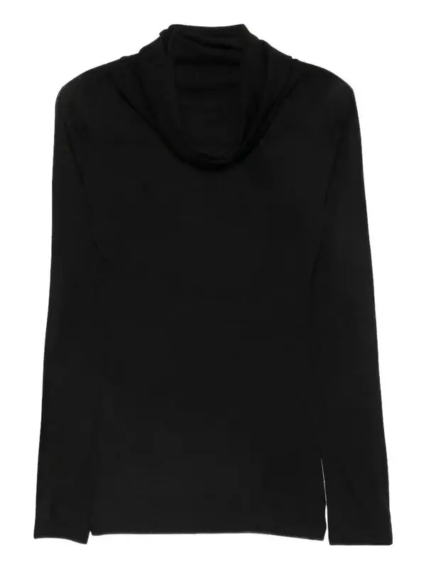 ALYSI Cowl-neck Fine-knit Sweater - Black