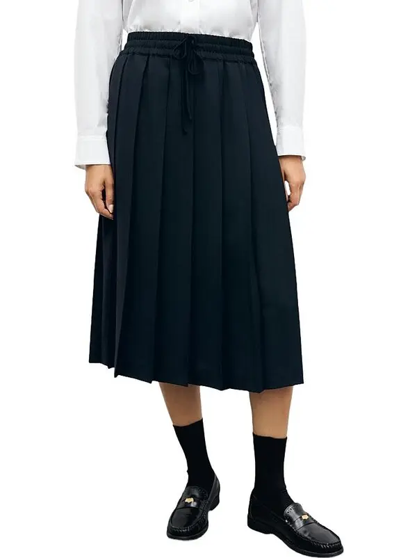 Gerard Darel Tosca Pleated Pull On Midi Skirt - Black