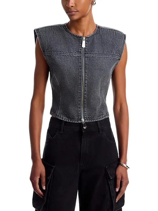 Ksubi Fate Slim Fit Denim Vest Top - Grey